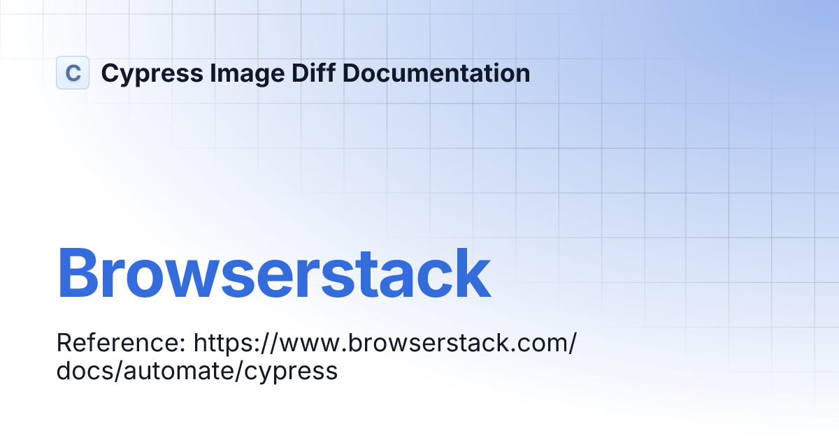 Browserstack | Cypress Image Diff Documentation